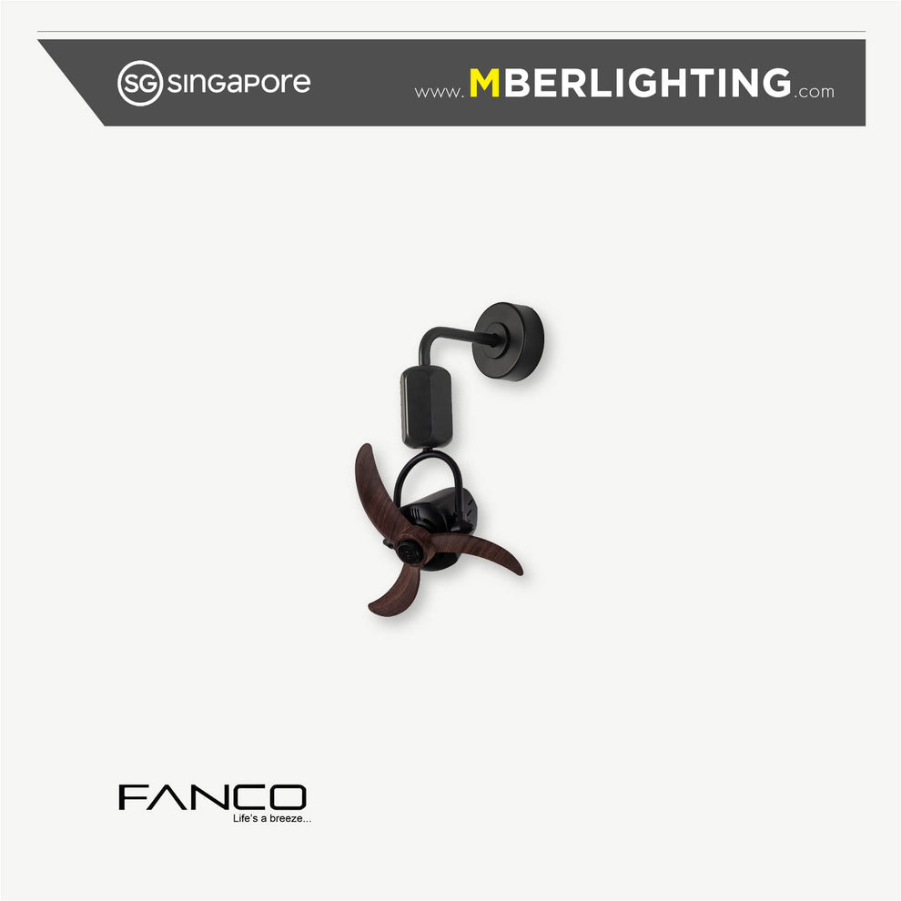 VINO Corner Fan BLACK DARK WOOD – MBER Lighting & Ceiling Fan